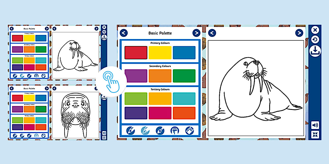 Walrus Interactive Colouring - Twinkl Art (teacher made)