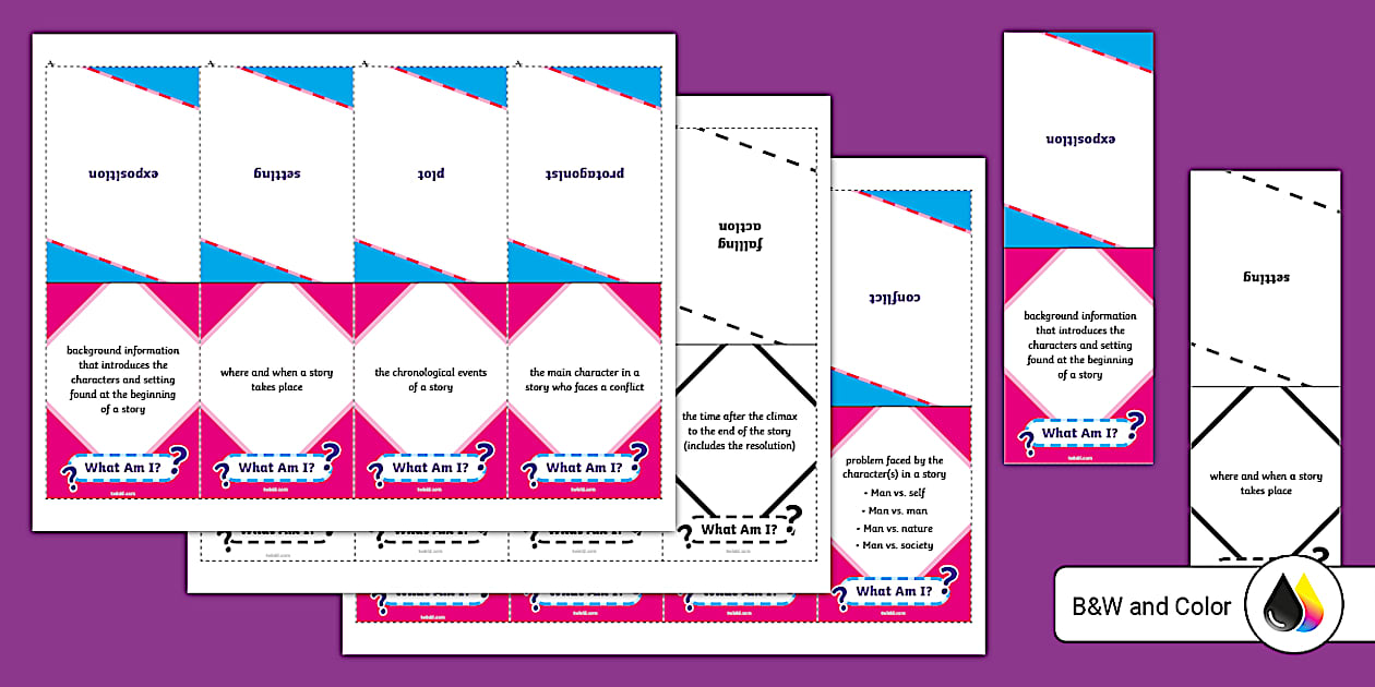 Eighth Grade What Am I? Story Elements Review Guessing Game