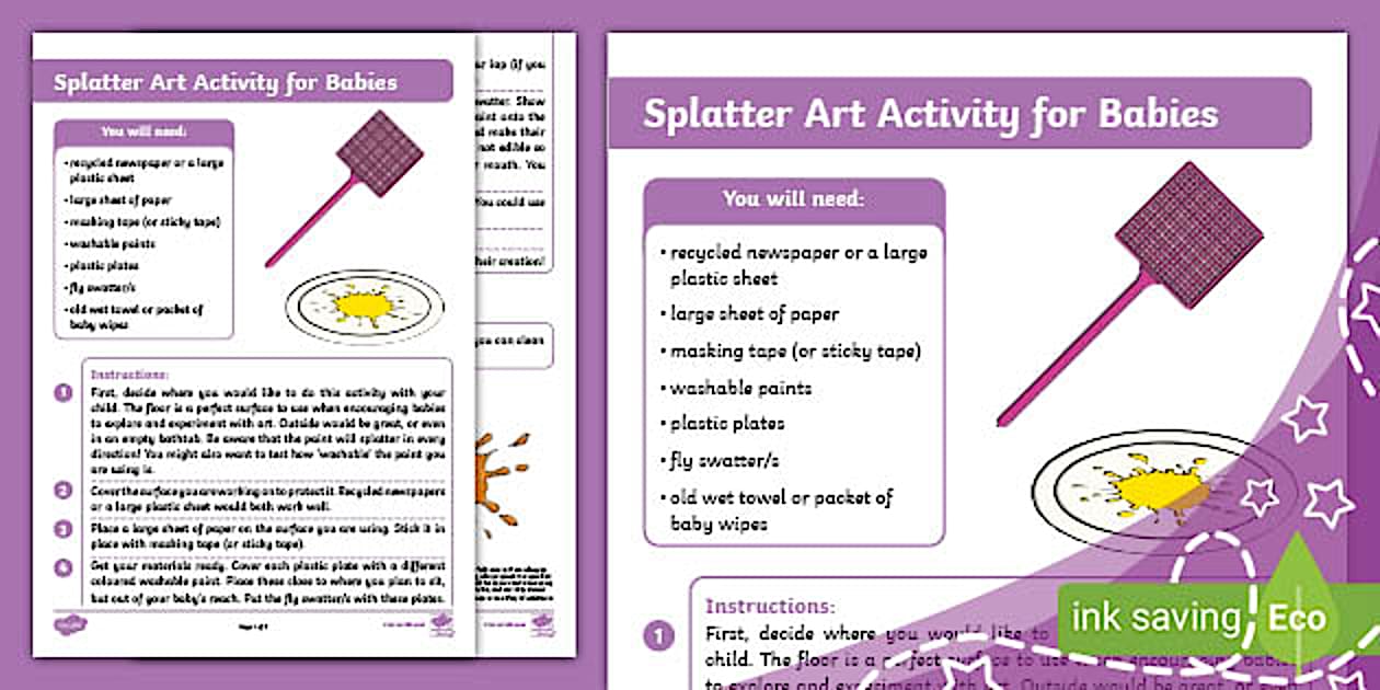 Splatter Art Activity for Babies (teacher made) - Twinkl