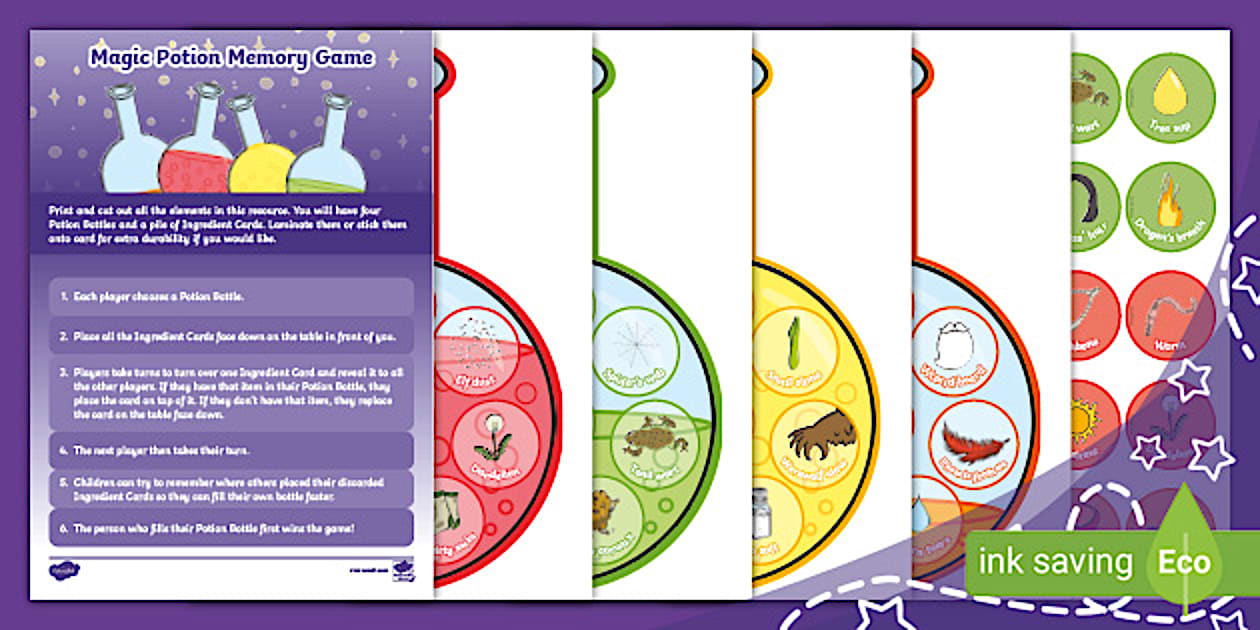 Magic Potion Memory Game (teacher made) - Twinkl