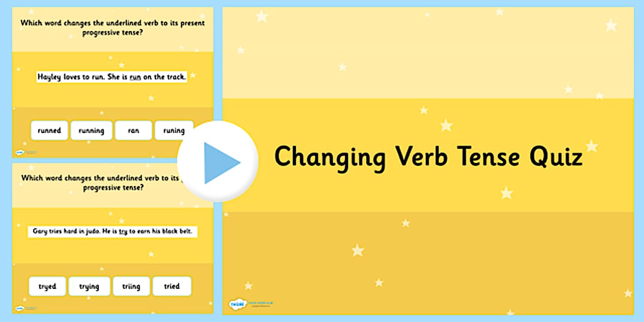 Changing Verb Tense by Adding -ing Language Conventions PowerPoint Quiz ...