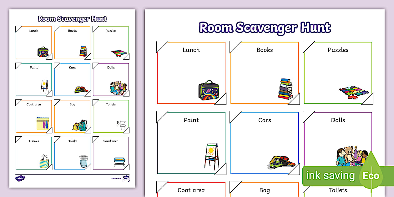 First Day of Preschool - Room Scavenger Hunt (teacher made)