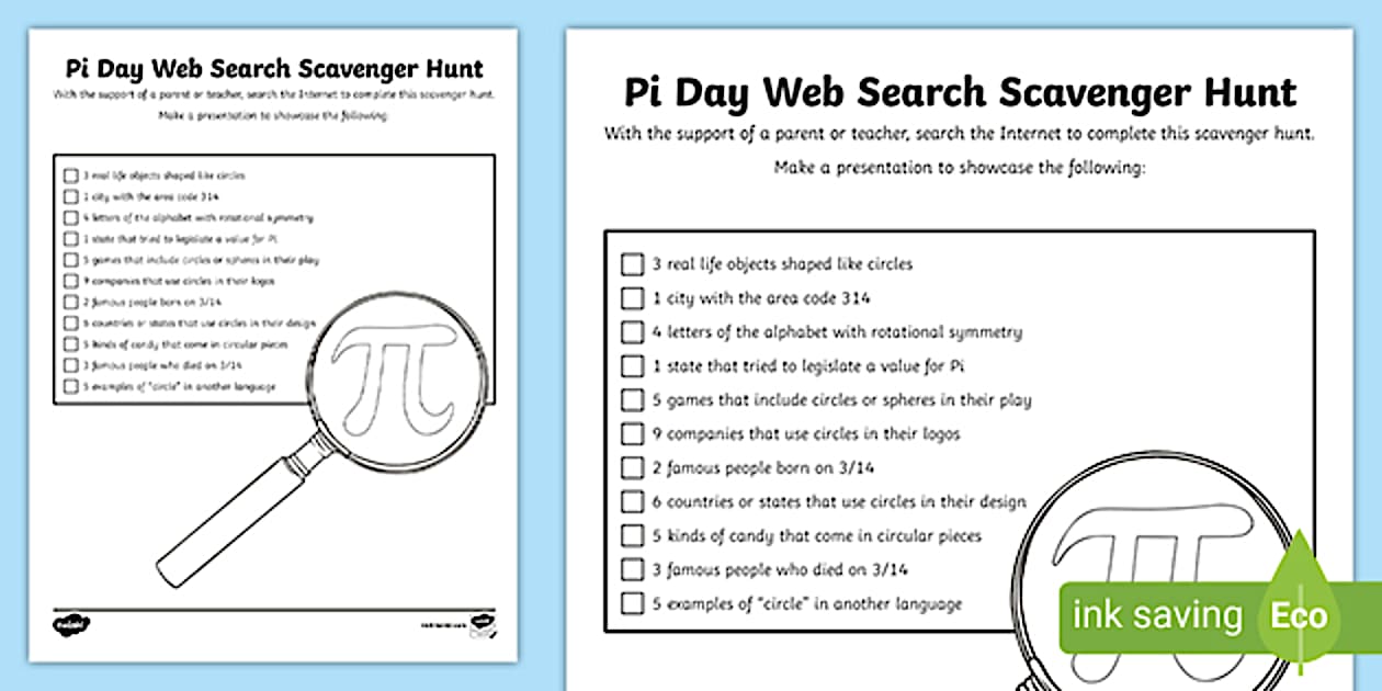 Pi Day Scavenger Hunt Web Activity | Twinkl USA - Twinkl
