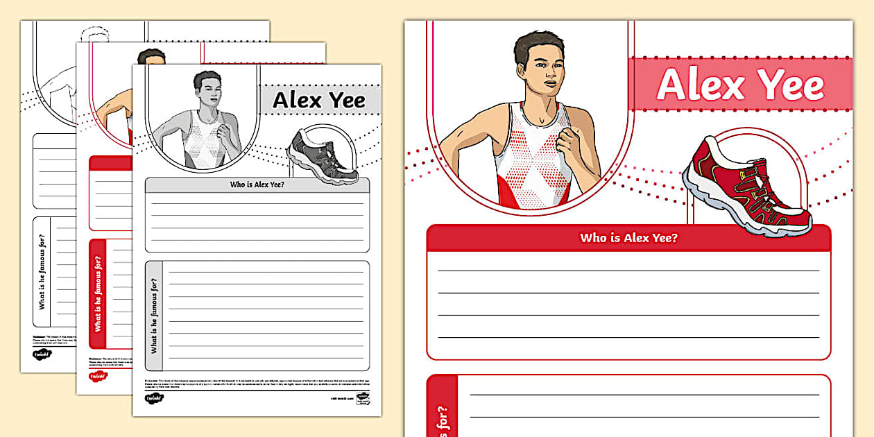 Alex Yee Biography Template (Teacher-Made) - Twinkl