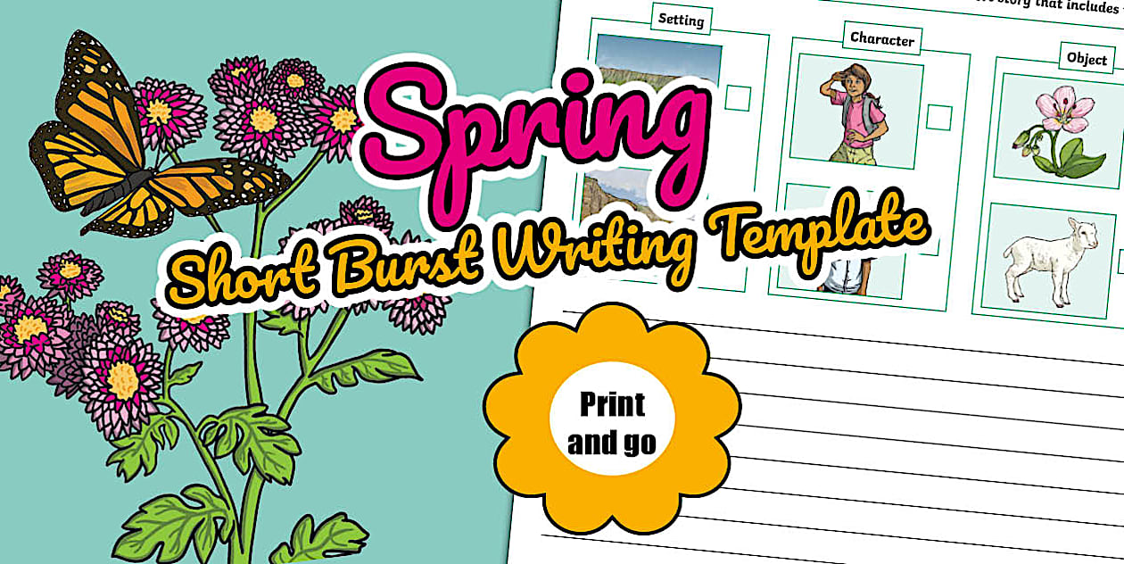 3rd-6th Class Spring Short Burst Writing Template