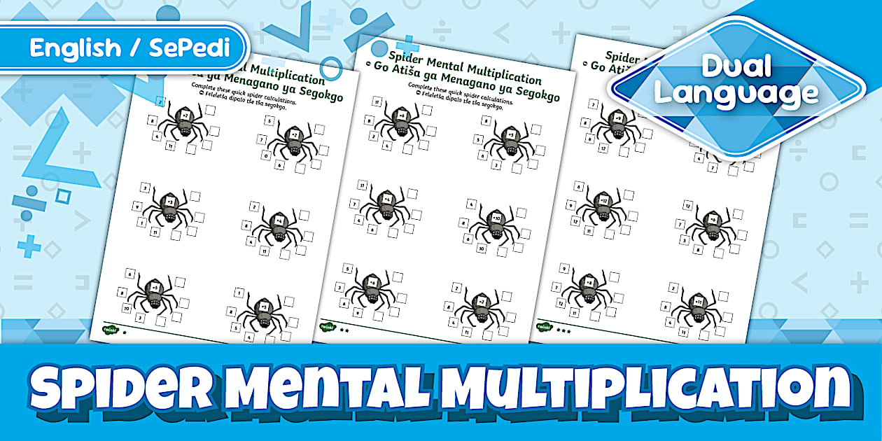 Grade 4 Maths Spider Mental Multiplication Sepedi/English