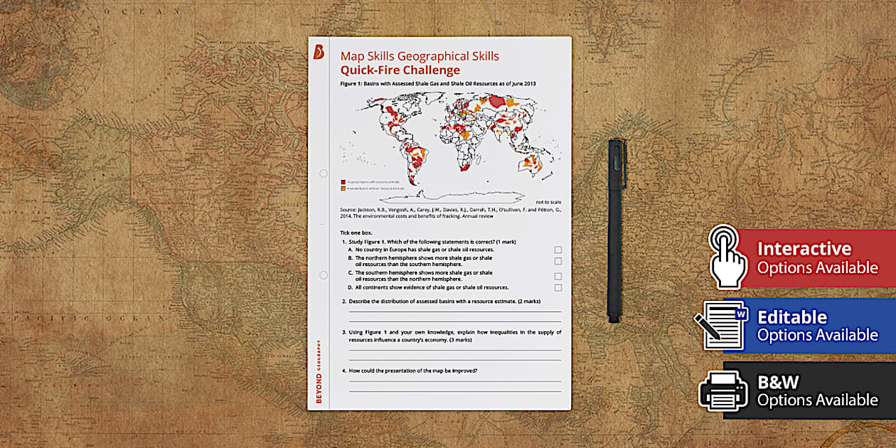 GCSE Map Skills Geographical Skills Quick-Fire Challenge