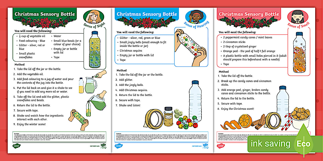 Christmas Sensory Bottles ELC (Teacher-Made) - Twinkl