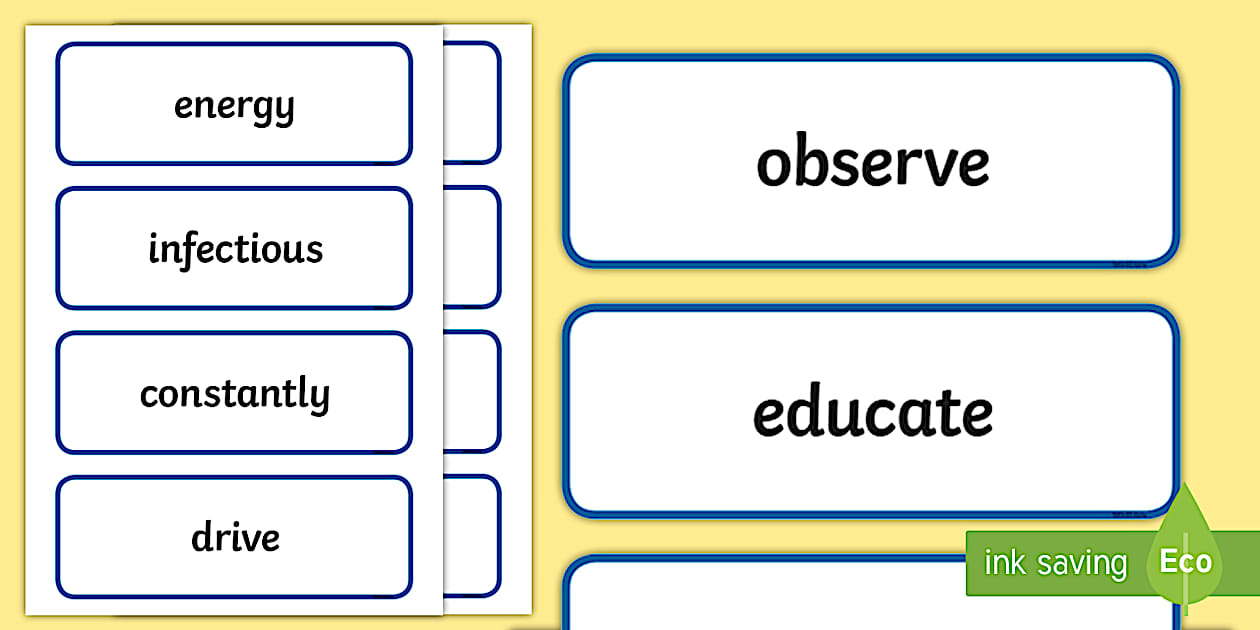 Year 2 Spring 1 Word of the Day Display Word Cards - Twinkl
