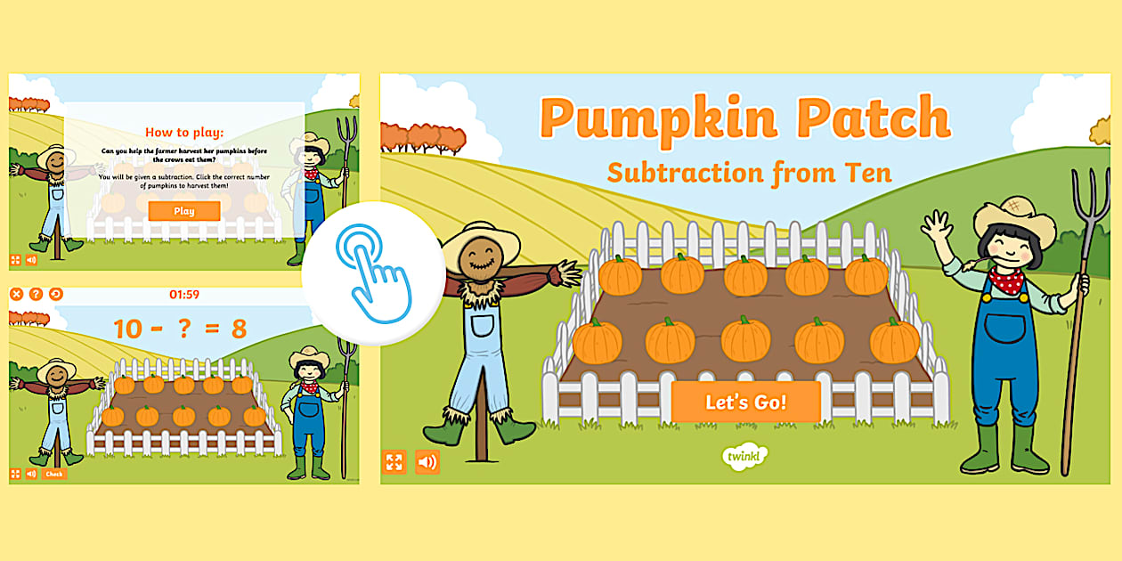Pumpkin Patch Subtraction From 10 (Teacher-Made) - Twinkl