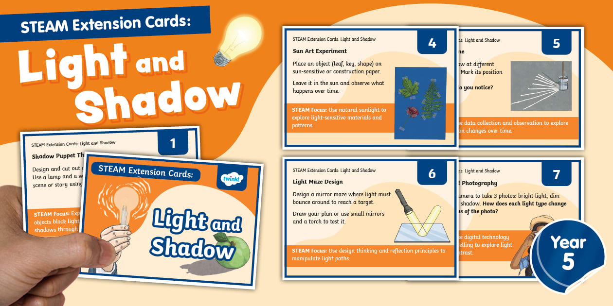 STEAM Extension Cards: Light and Shadow (teacher made)