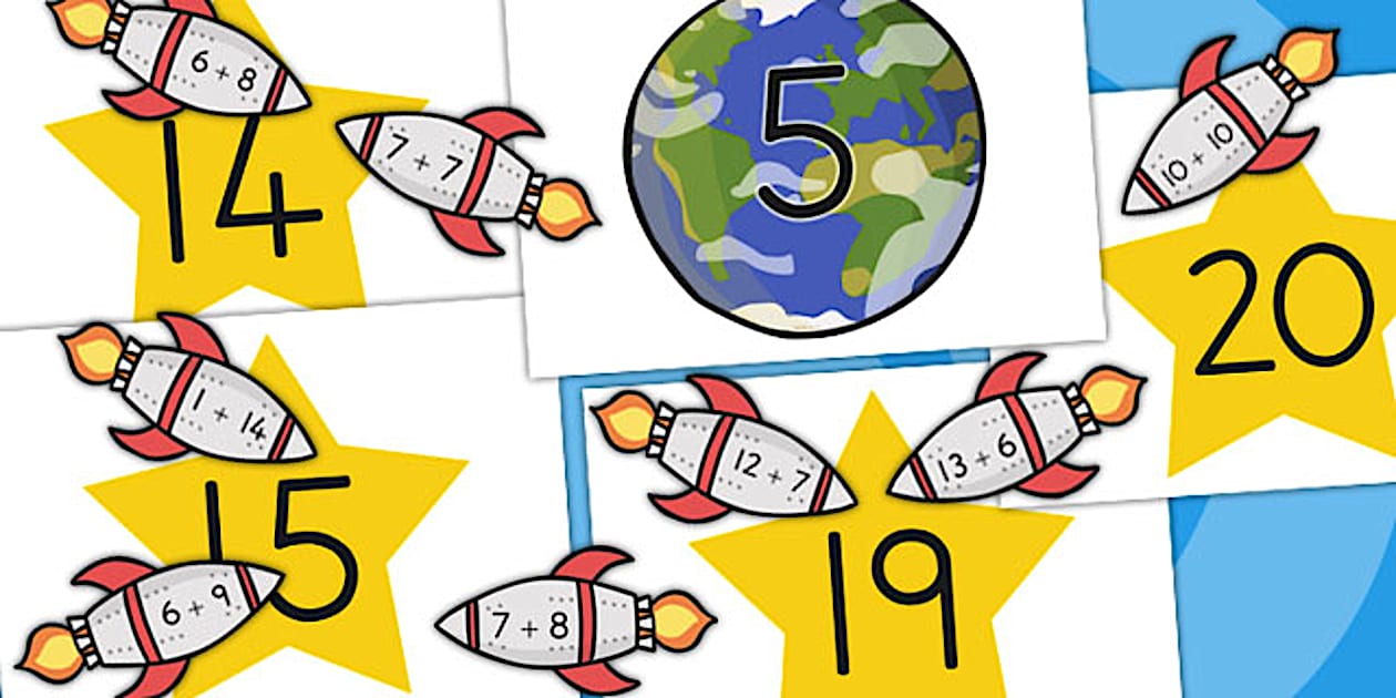 Space Themed Addition to 20 Activity (teacher made) - Twinkl