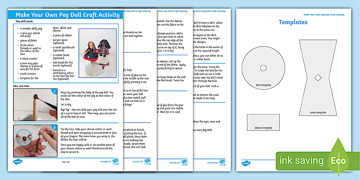 KS2 Make Your Own Peg Doll Craft Activity (teacher made)