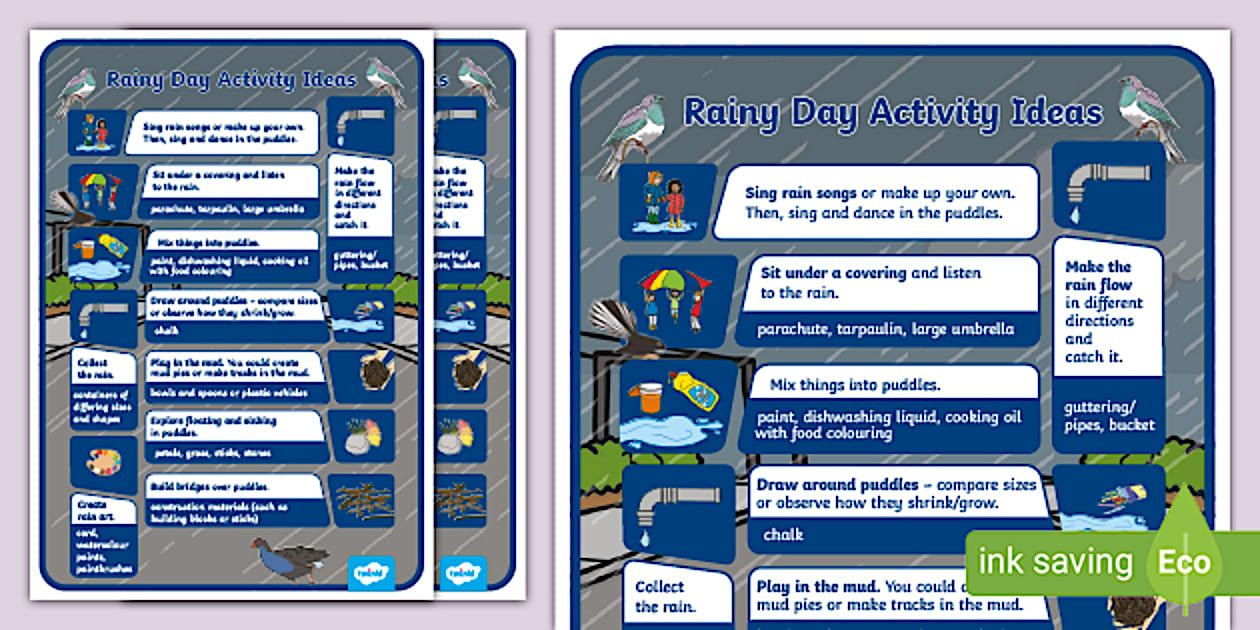 NZ Outdoor Learning: Rainy-Day Activity Ideas (teacher made)