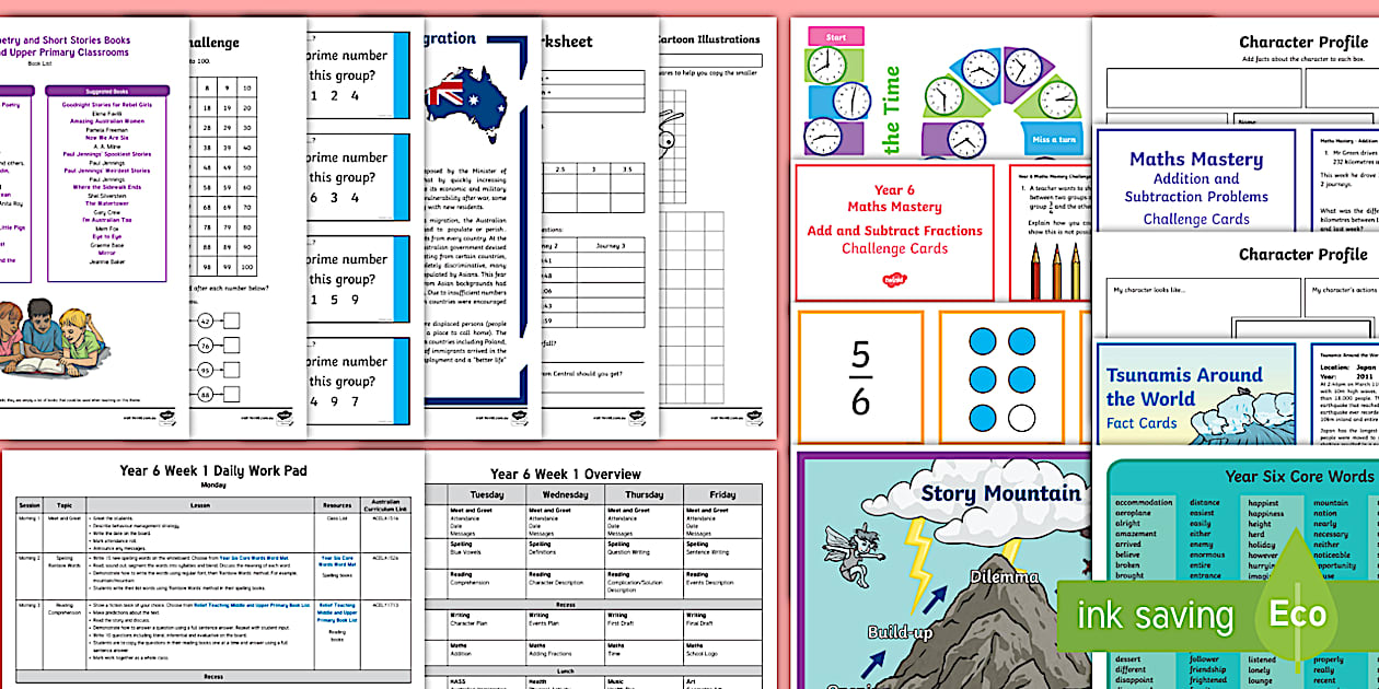 Editable Year 6 Week 1 Relief Teaching Plan (teacher made)