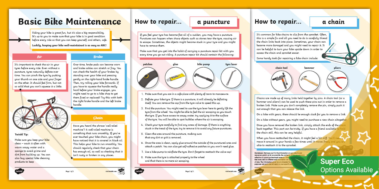 How to Repair a Bike (ティーチャーメイド) - Twinkl