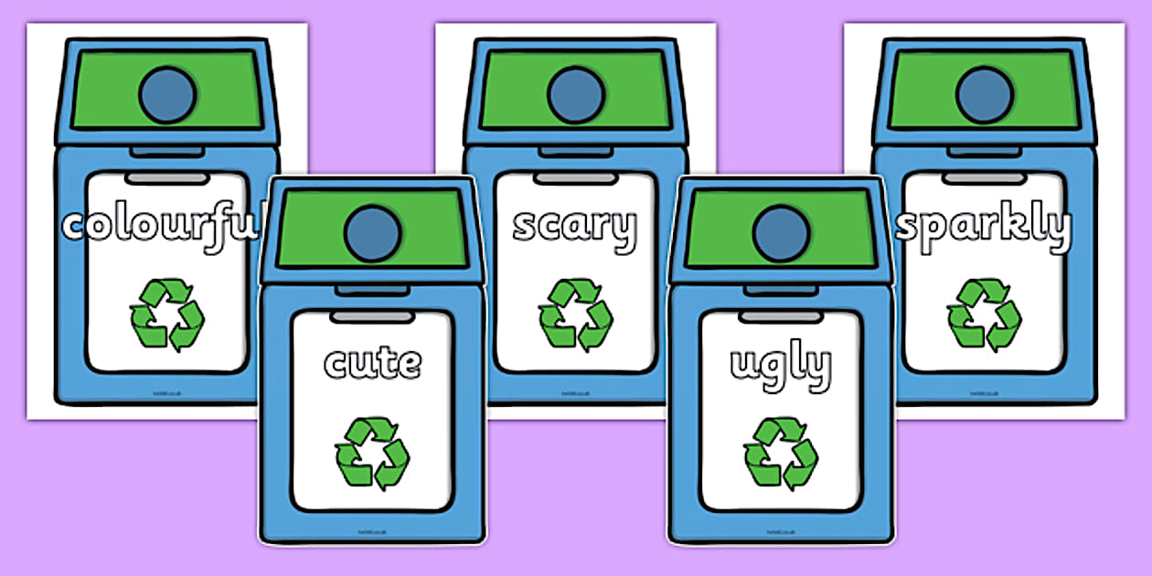 Cursive Wow Words on Eco Bins (teacher made) - Twinkl