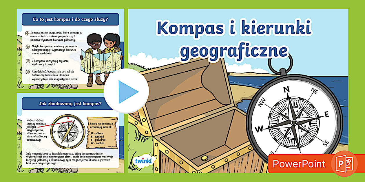 Kompas i kierunki geograficzne | Prezentacja PowerPoint