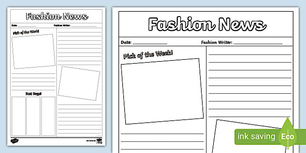 Fashion Newspaper Report Template (Hecho por educadores)