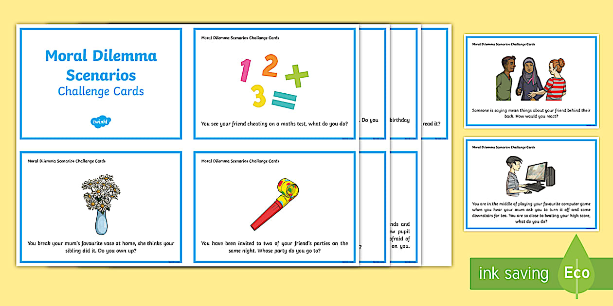 Moral Dilemma Challenge Cards (teacher made) - Twinkl