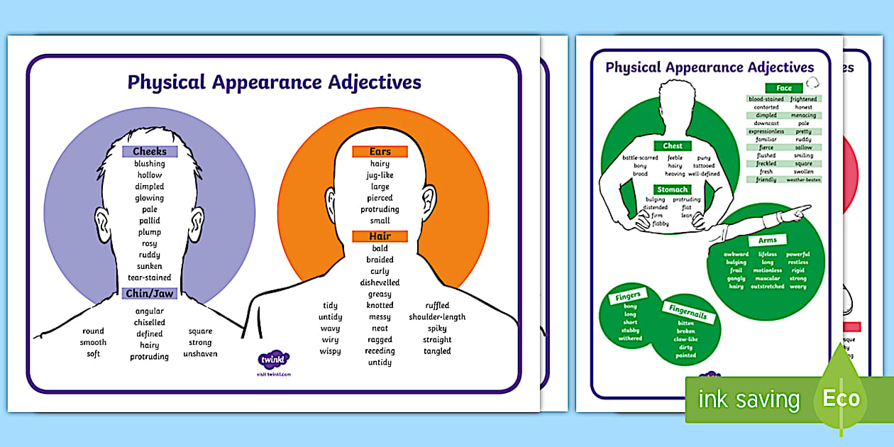 Physical Appearance Adjectives Word Mats (Teacher-Made)