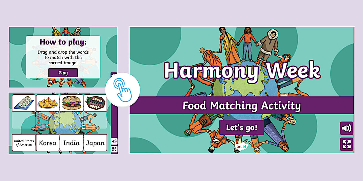 Harmony Week Matching Activity | Fun with Food | Twinkl