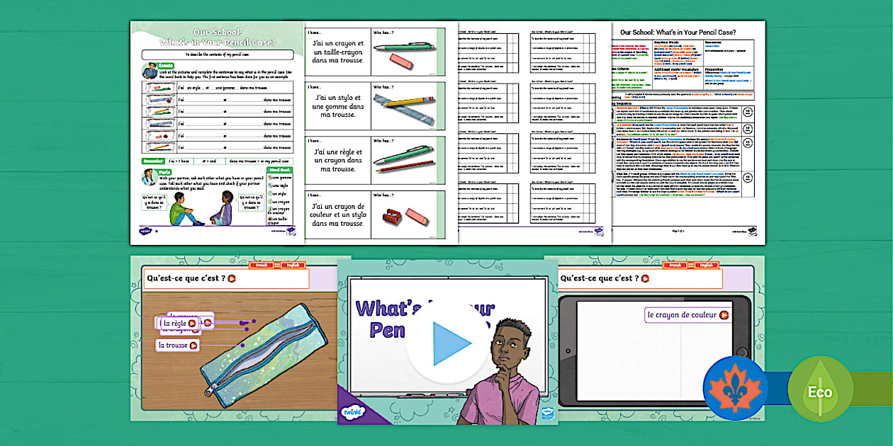 Describe What's In My Pencil Case Speaking Activity French