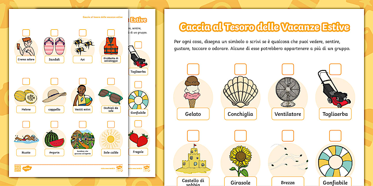 Caccia al tesoro Vacanze estive BES (Teacher-Made) - Twinkl