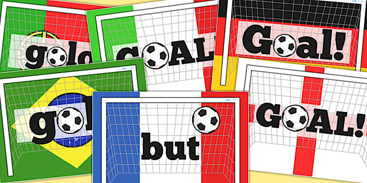 Editable Goal! in Different Languages Display Posters