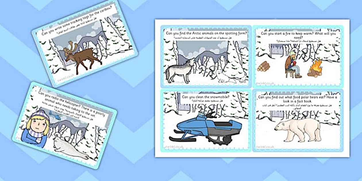Arctic Explorer Role Play Challenge Cards Arabic Translation