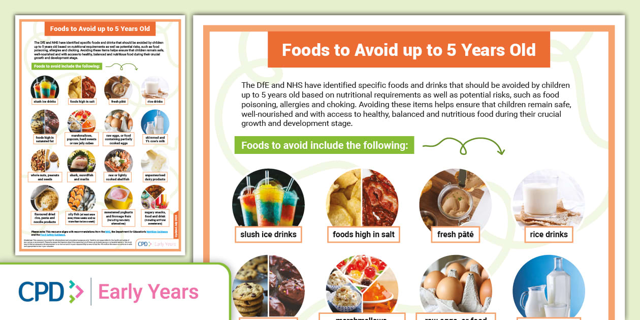 Foods to Avoid Up to Five Years Old | Early Years CPD