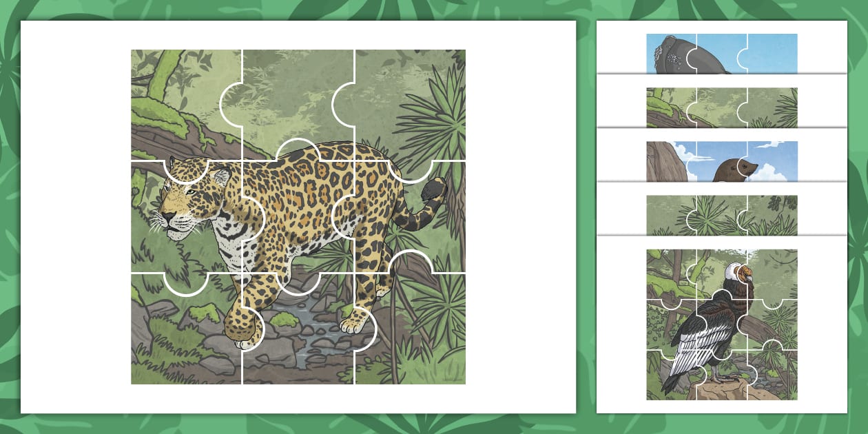 Rompecabezas: fauna de Argentina (teacher made) - Twinkl