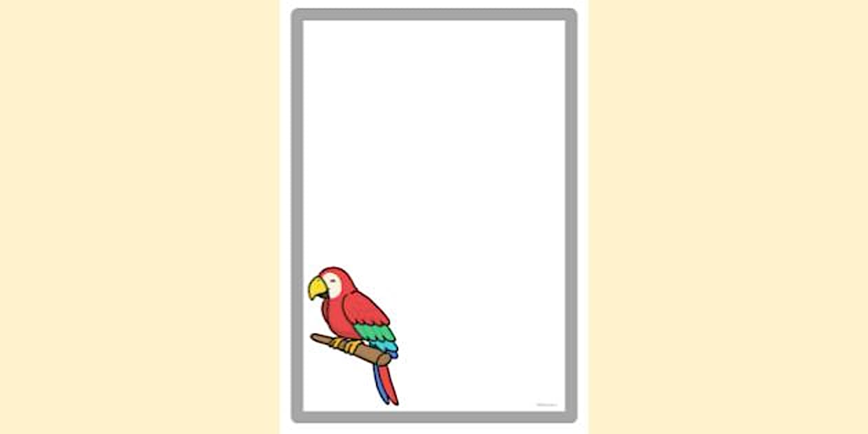 Simple Blank Parrot Border | Page Borders | Twinkl - Twinkl