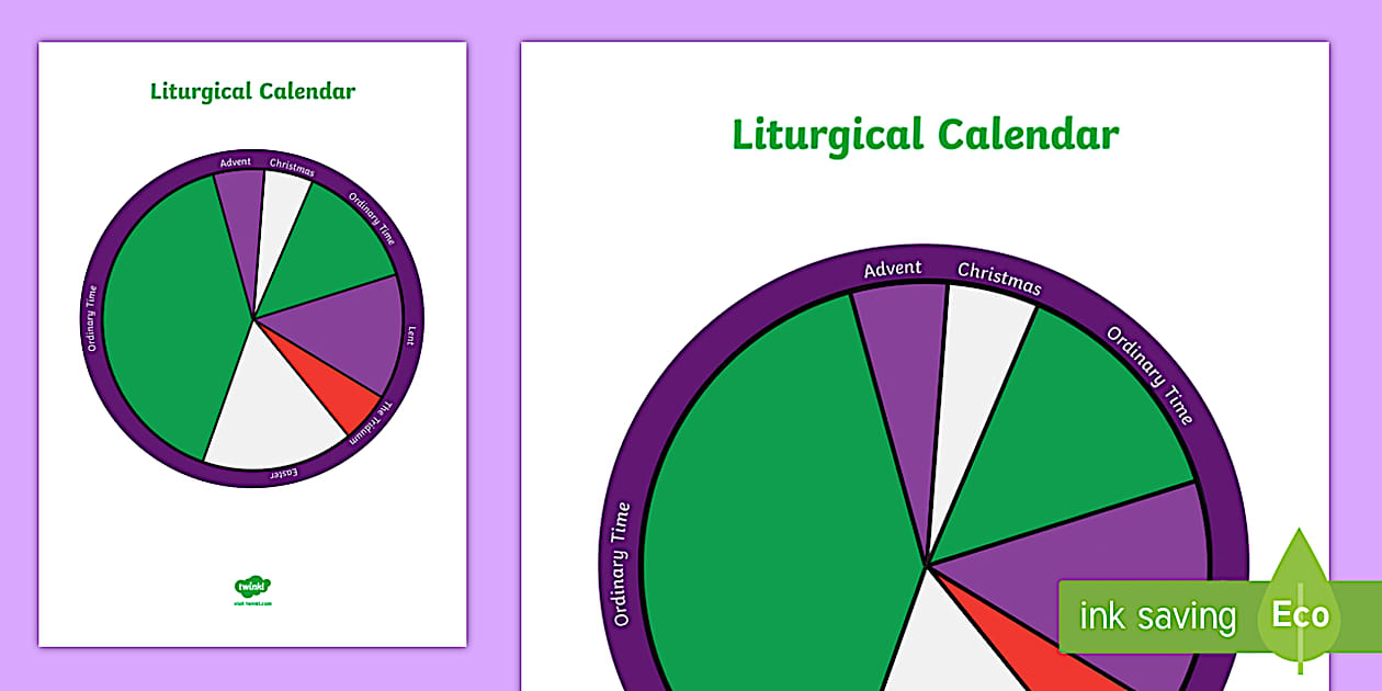 Editable Liturgical Calendar A4 Display Poster - Twinkl