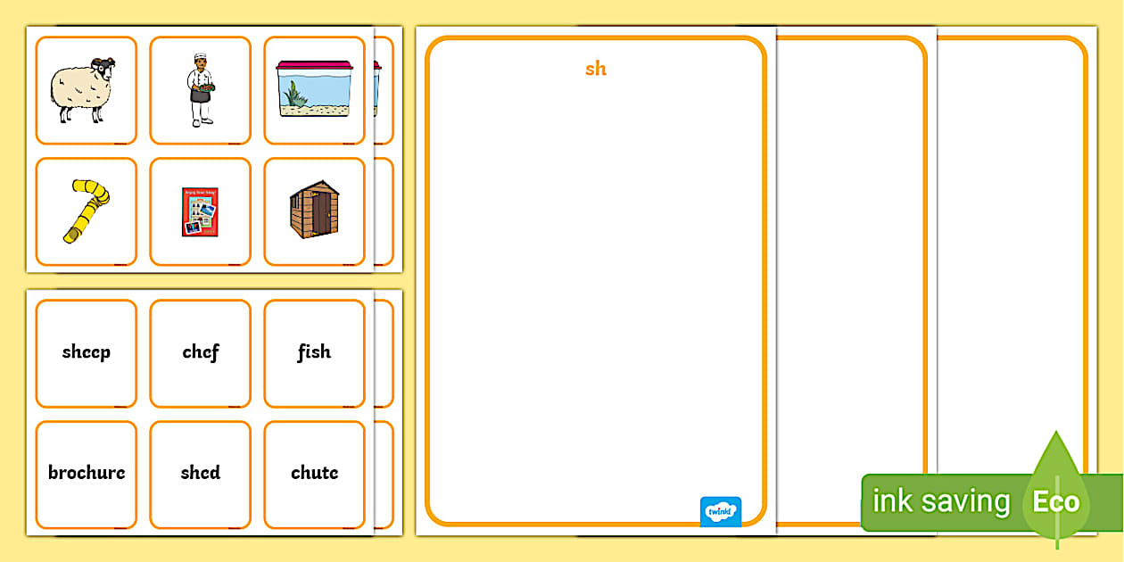 sh Sound Family Sorting and Matching Activity Pack - Twinkl