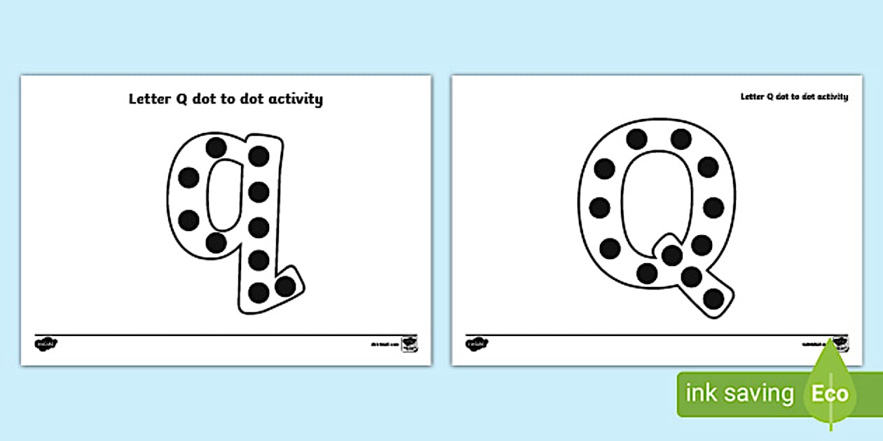 Dot to Dot Alphabet Q Activity - KS1 - Twinkl Resource