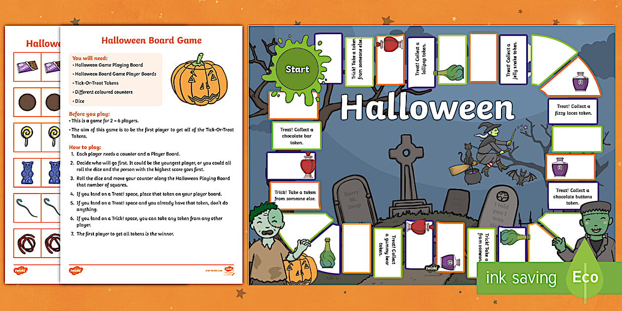 KS1 Halloween Board Game (professor feito) - Twinkl