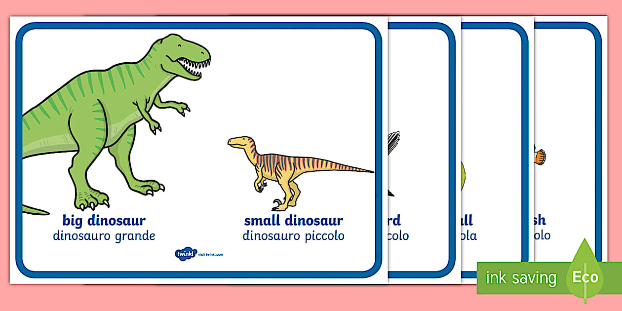 Big and Small Comparison Display Posters English/Italian - Big And Little