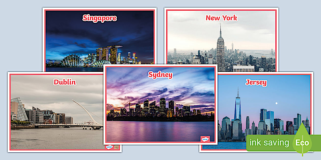 Cityscapes Display Photos, 5th/6th Visual Arts - Twinkl