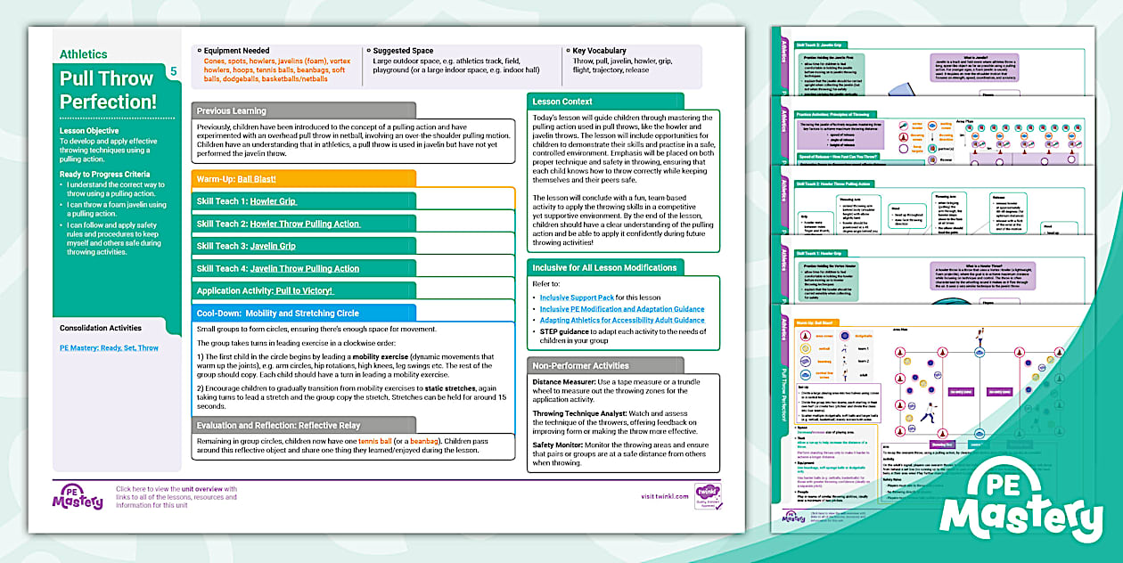 PE Mastery: Y5 Athletics Lesson: Javelin and howler throwing