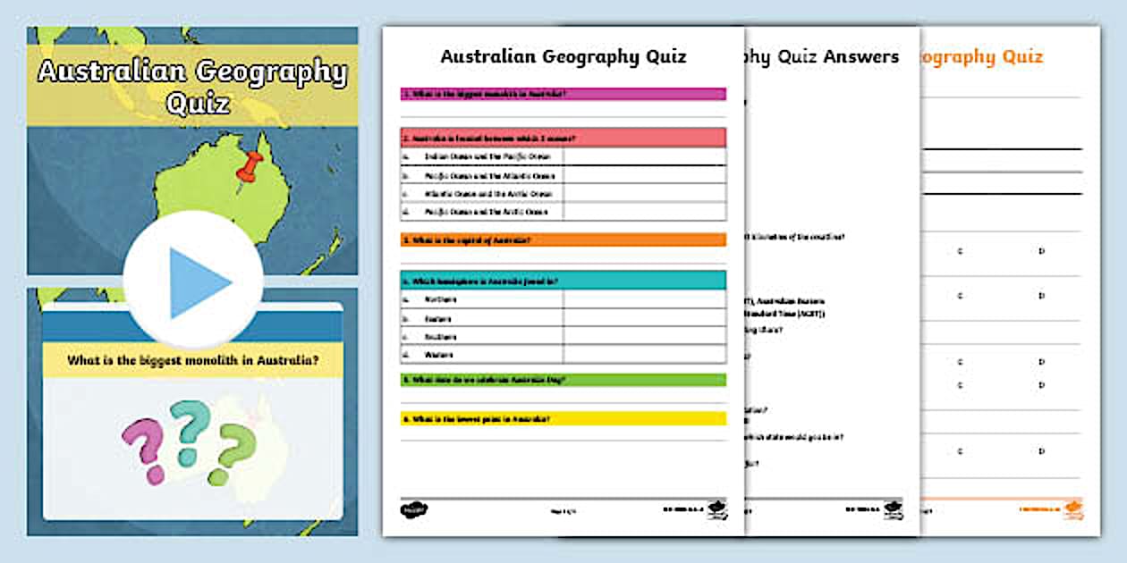Australia Geography Quiz | Twinkl HASS Resources - Twinkl