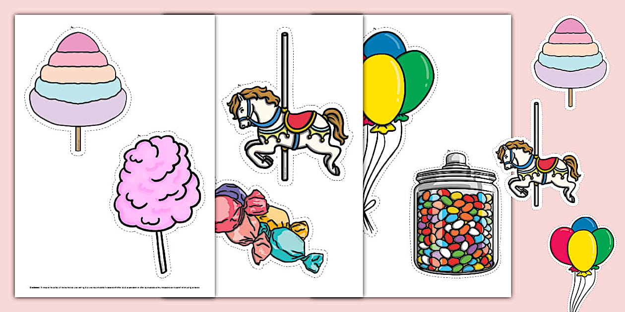 Candy Floss Cut-Outs (teacher made) - Twinkl