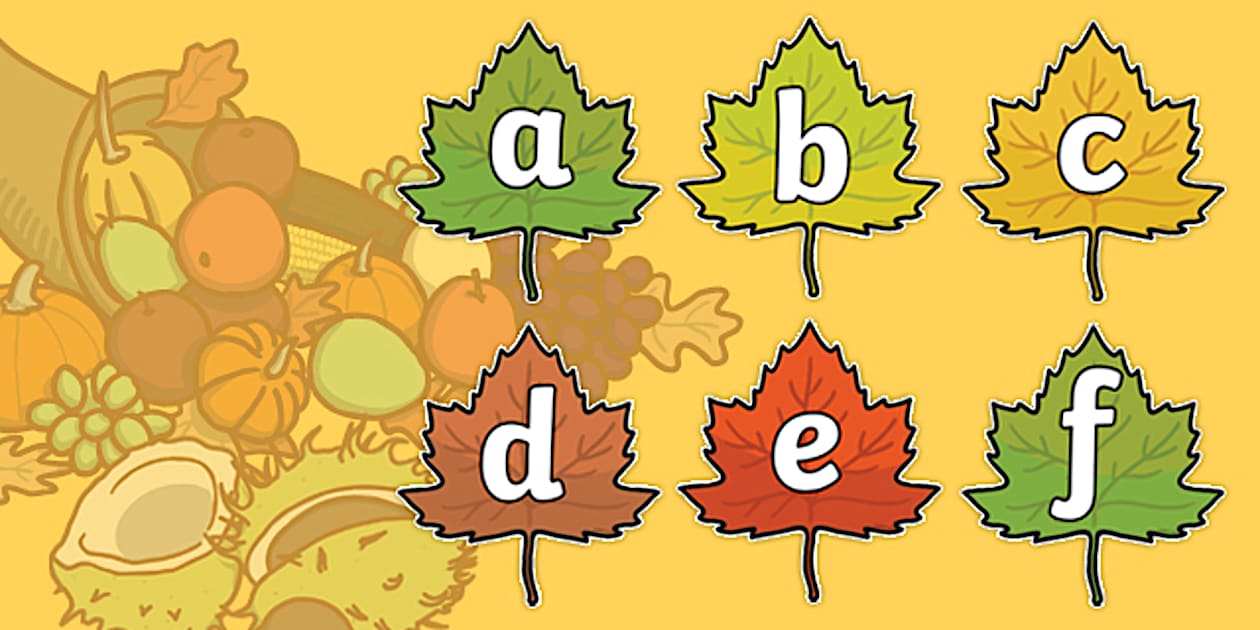 Editable A-Z Alphabet on Autumn Leaves - Twinkl