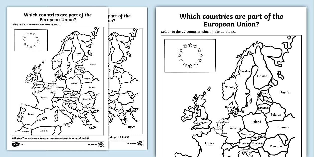Color in the European Country Activity (Teacher-Made)