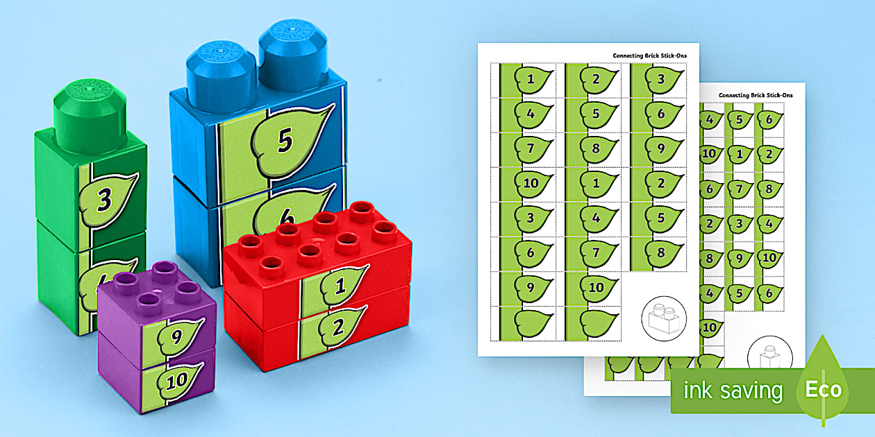 Number Beanstalk to 10 Connecting Bricks Game (teacher made)