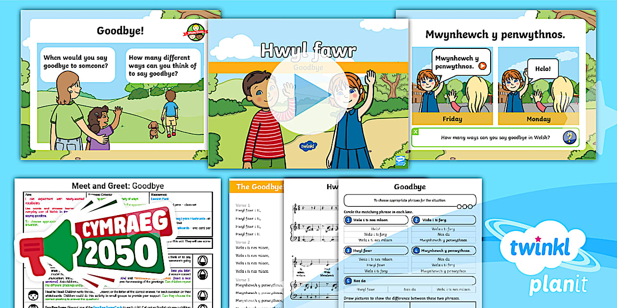 Welsh: Meet and Greet: Lesson 4 - Goodbye! (teacher made)