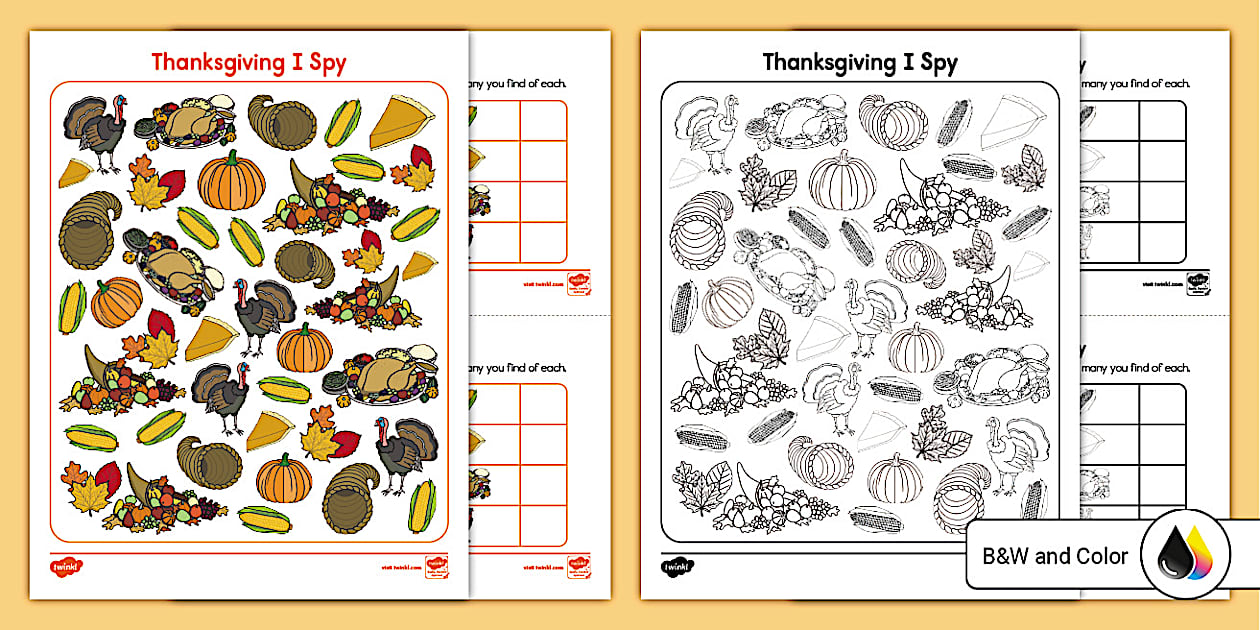 Thanksgiving I Spy | Twinkl - Twinkl