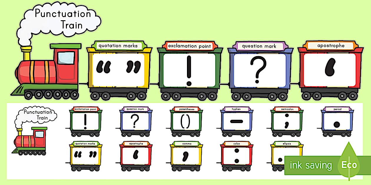 Punctuation Train Banner (Teacher-Made) - Twinkl