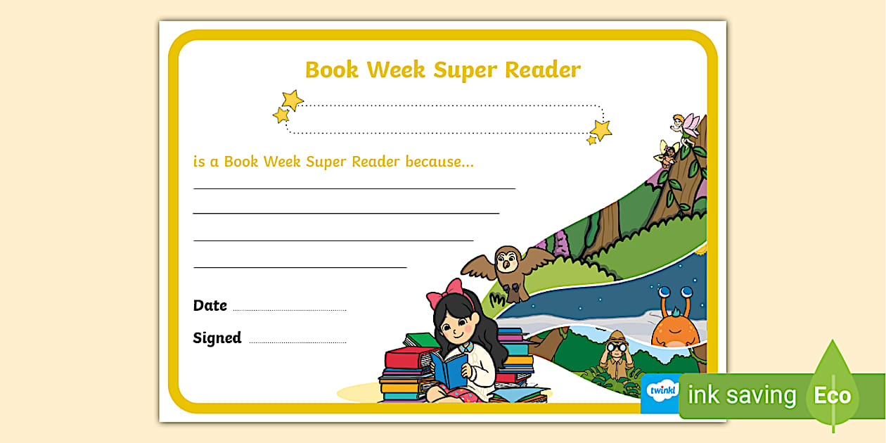 Book Week Certificates | Primary Resource (teacher made)