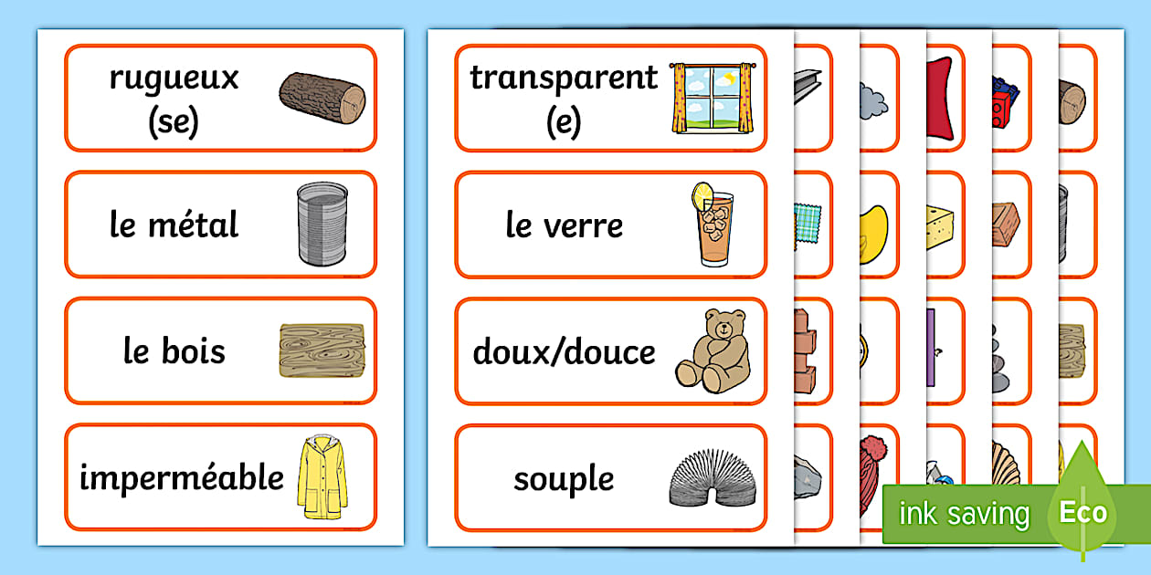 Cartes de vocabulaire : Les matières (teacher made)